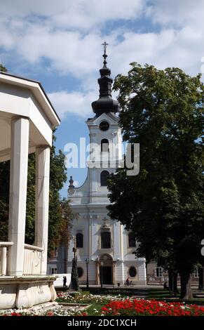 Bjelovar Cathedral of Teresa of Avila view from the central park Stock ...