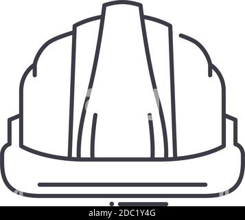 consrtuction hat line icon, outline symbol, vector illustration ...