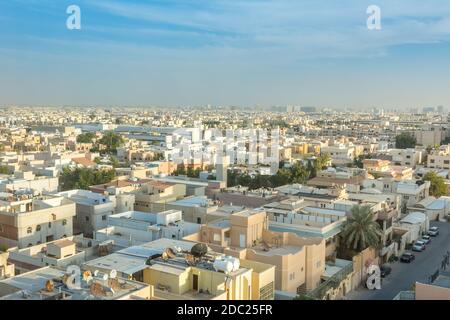 Aerial view of Riyadh with buildings and skylines in the downtown of ...