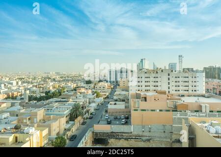 Aerial view of Riyadh with buildings and skylines in the downtown of ...