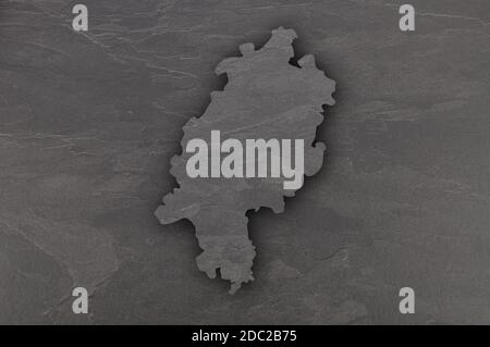Map of Hesse on dark slate Stock Photo - Alamy
