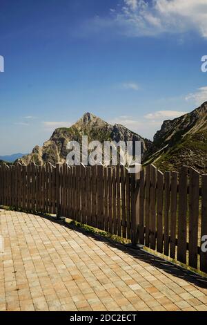 fence wooden 3 bar fencing Stock Photo - Alamy