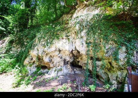 The monk’s cave, monastic cell, The Tuman Monastery, Orthodox monastery ...