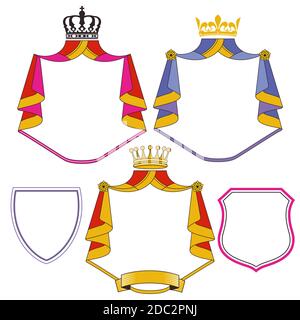 Coat of arms shield icons illustration Stock Photo - Alamy