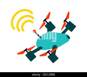 robot quadcopter cartoon vector illustration Stock Vector Image & Art ...