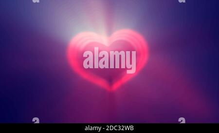 red heart neon glow ray light. illustration render Stock Photo - Alamy