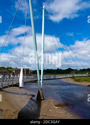 The Lune Millennium Bridge is a cable-stayed footbridge which spans the ...