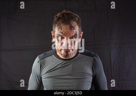 Close up of Young Man looks at the camera. Portrait of male Stock Photo ...
