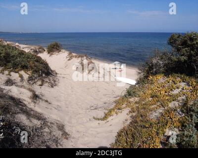Marina di Sorso beach, Sardinia, Italy (scanned from colorslide Stock ...