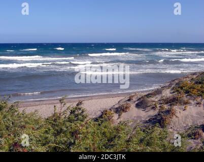Marina di Sorso beach, Sardinia, Italy (scanned from colorslide Stock ...
