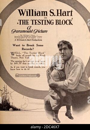 THE TESTING BLOCK, William S. Hart, 1920 Stock Photo - Alamy