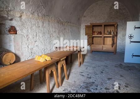 Storeroom / store room inside The Great Tower / Donjon / Keep / massive ...