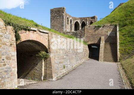 Medieval Dover Castle outer curtain wall, Kent, Southern England, UK ...