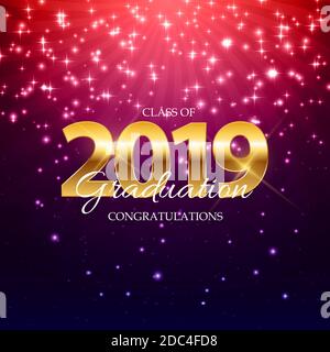Class of 2019 Graduarion Education Background. Illustration Stock Photo ...