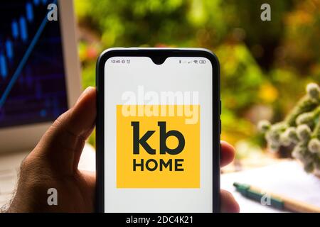 In this photo illustration, the KB Home logo seen displayed on a ...