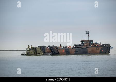 A Royal Marines landing craft (LCU 10, Landing Craft Utility Mk 10 ...