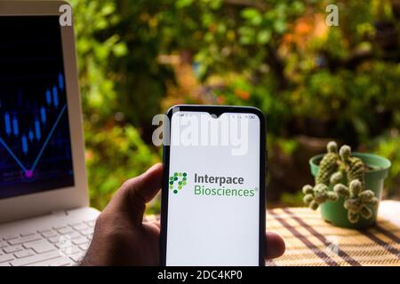 In this photo illustration the Interpace Biosciences logo seen ...