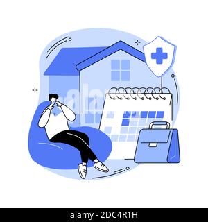 Paid sick leave isolated concept vector illustration. Man with a cold ...