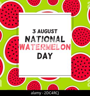 August, 3 Watermelon day background illustration Stock Photo - Alamy