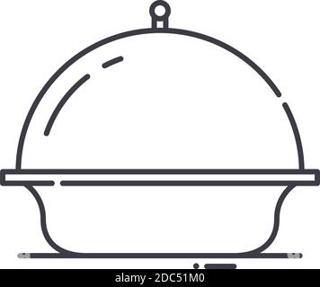 cloche icon linear thin line icon graphics set black and white Stock ...