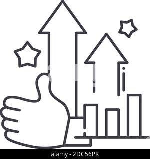 Uptrend chart vector thin line stroke icon. Uptrend chart outline ...