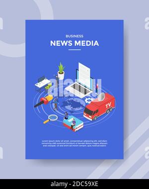 News media template layout. Flyer, booklet, leaflet print design with ...