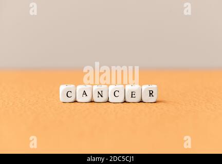 Word CANCER on color background Stock Photo - Alamy