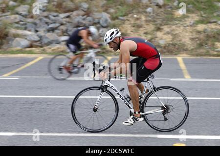 ISTANBUL, TURKEY - OCTOBER 18, 2020: Undefined athlete competing in ...