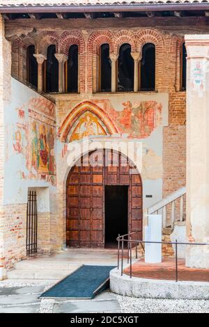 Ancient fortified village and abbey of Sesto al Reghena. Italy Stock ...