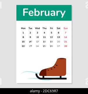 February 2021 calendar sheet. Vector illustration Stock Vector Image ...