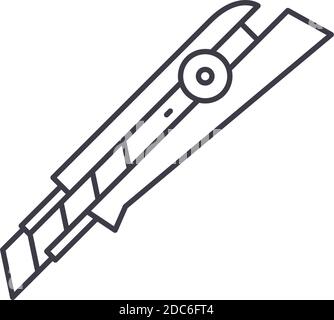 Line box cutter icon as an editable outline for your design Stock ...