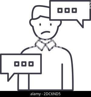 Bad feedback call icon outline vector. Customer service. Online survey ...