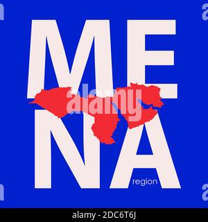 Mena Region Map Illustration Stock Photo - Alamy