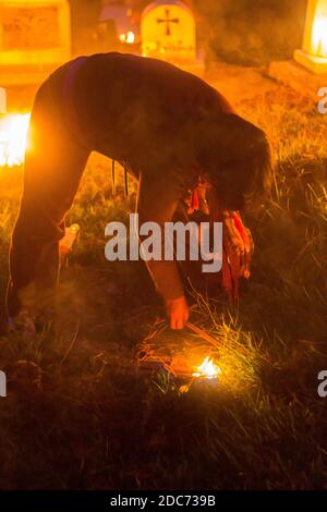 The panag-apoy ritual celebration in Sagada, Philippines Stock Photo ...