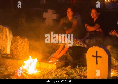 The All Soul's Day ritual in Sagada, Philippines called the 'panag-apoy ...