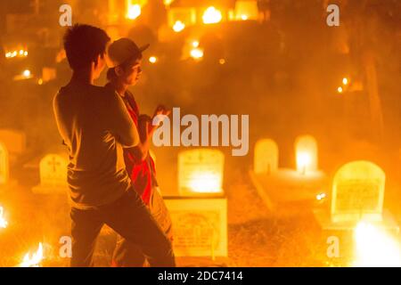 The All Soul's Day ritual in Sagada, Philippines called the 'panag-apoy ...