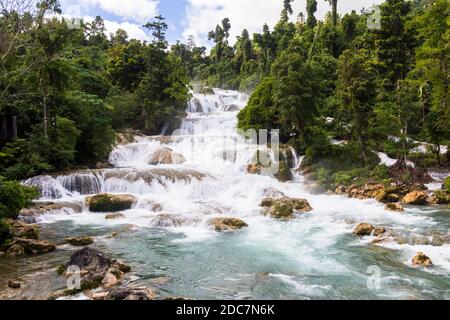 The famous Aliwagwag Falls in Cateel, Davao Oriental is the longest waterfalls in the ...