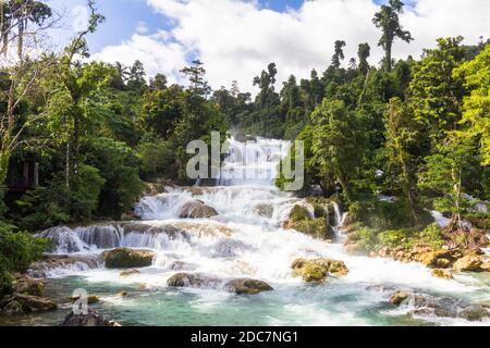 The famous Aliwagwag Falls in Cateel, Davao Oriental is the longest waterfalls in the ...