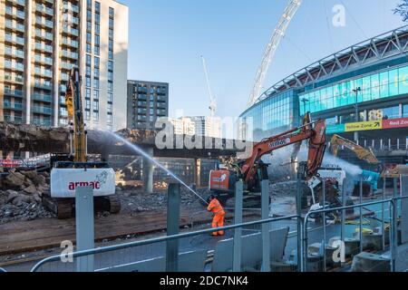 The approach to Wembley Stadium from Wembley Park underground station ...