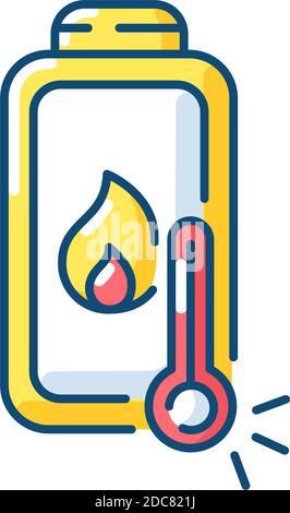 Battery overheating problem linear icon Stock Vector Image & Art - Alamy