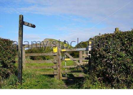Public path sign marker for Binny Craig , West Lothian, Scotland Stock ...