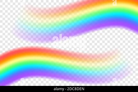 Abstract Realistic Colorful Rainbow with Shiny Stars on Transparent ...
