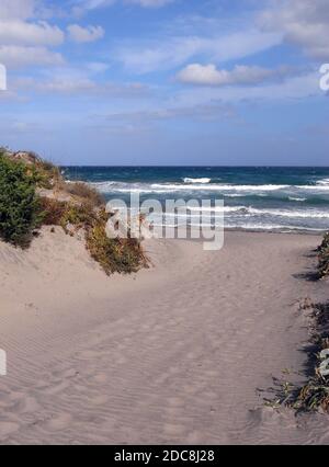 Marina di Sorso beach, Sardinia, Italy (scanned from colorslide Stock ...