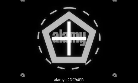 Cross aim icon, computer generated. 3d render of background with target ...