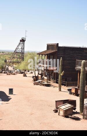 Apache Junction, Arizona 85119. U.S.A. March 3, 2018. Goldfield ghost ...