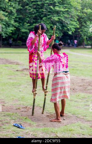 Tribal people during the Kadayawan Festival in Davao City, Philippines ...
