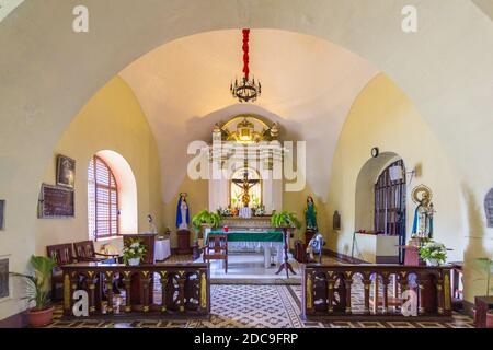 Interior of the Simbaan a bassit, an old cemetery chapel in the UNESCO ...