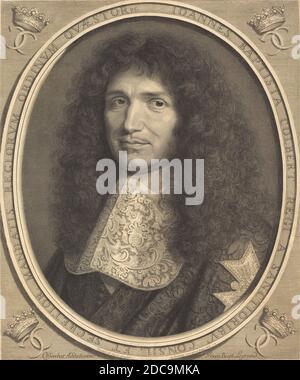 Engraving of Jean-Baptiste Colbert by Robert Nanteuil, 1676, depicting ...