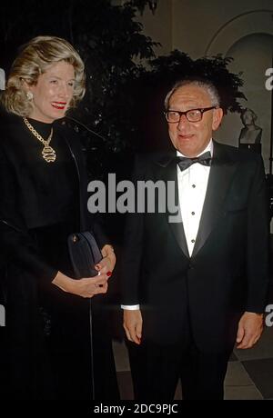 HENRY KISSINGER with wife Nancy Kissinger at Margaret Thatcher aboard ...