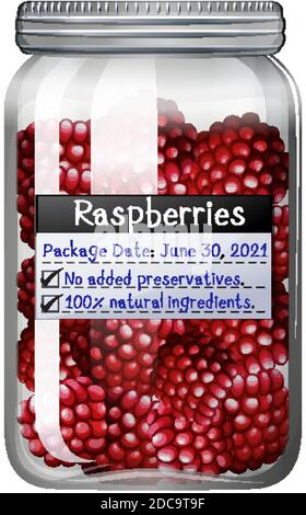 Raspberries preserve in glass jar illustration Stock Vector Image & Art ...